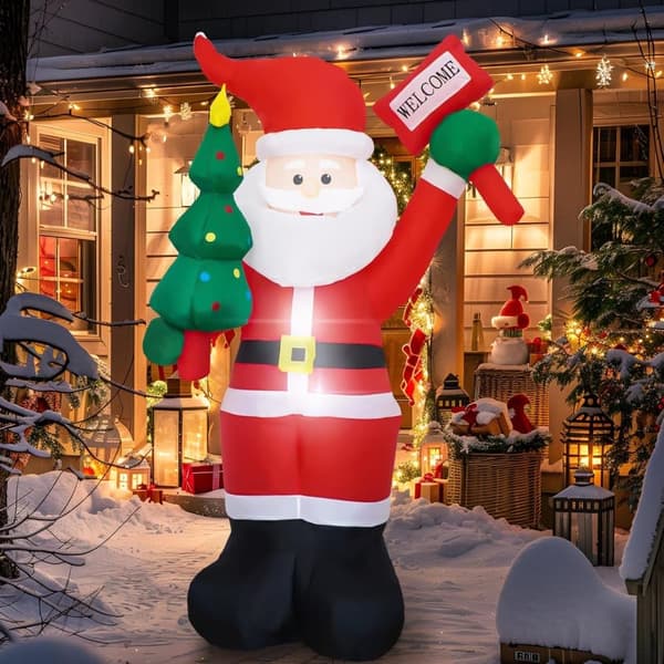 OBOSOE Oppustelig Juledekoration Julemand 180cm med LED Lys Udendørs ...
