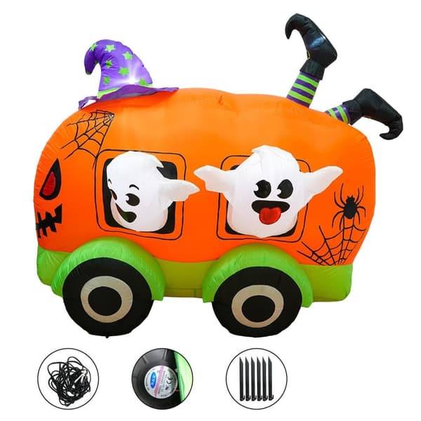 OBOSOE puhallettava Halloween Retro Bus – LED-valo ja sisäänrakennettu ...