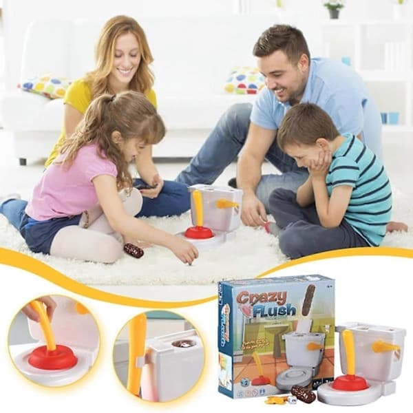 Rolig skämtfest Familjeinteraktion Toalettskämtleksak ...