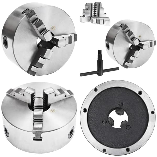 Selv-centrerende patron til drejebænk 3 kæber 160 mm stål - Patron Til ...