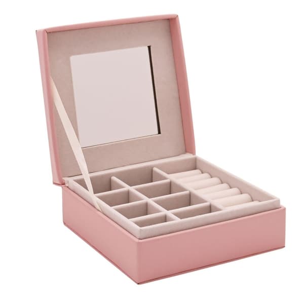 Pink Square Jewellery Box with Lift Up Lid | CDON