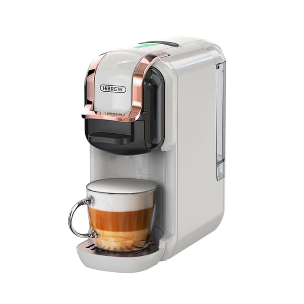 HiBREW 5-i-1 Multi-Capsule kaffemaskin, varm/kall, DG Cappuccino, NES ...