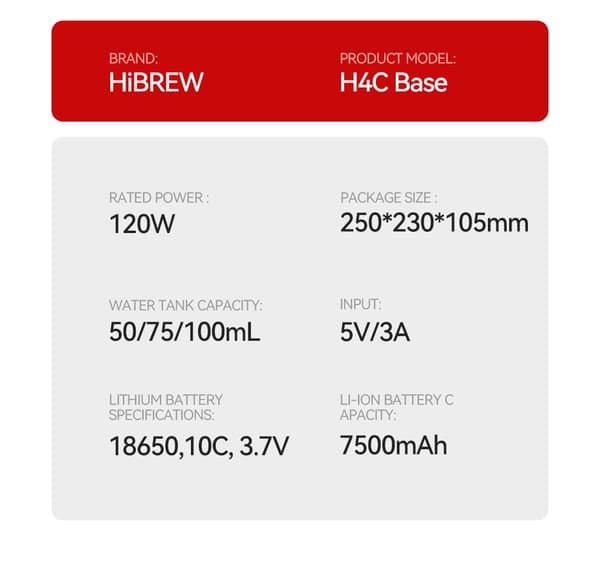 HiBREW H4C bärbar espressomaskin, kompatibel med NS-kapslar, DG-kapslar ...