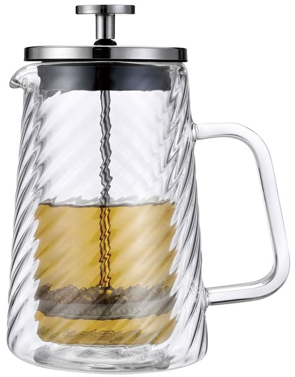 Kaffe och te infusionsglas 350ml French Press silver KLAUSBERG KB-7762 ...