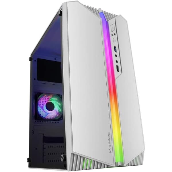 ATX-chassi - Mars Gaming - MC-S1 - Vit - Mini-Torn - ARGB - Micro-ATX ...