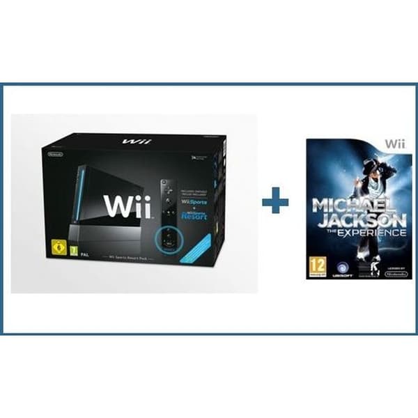 Svart Wii Console Wii Sports Resort Michael Jackson The Experience