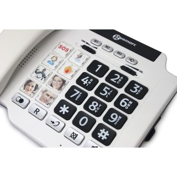 GEEMARC Förstärkt telefon med stora seniorknappar PHOTOPHONE 100 - Med ...