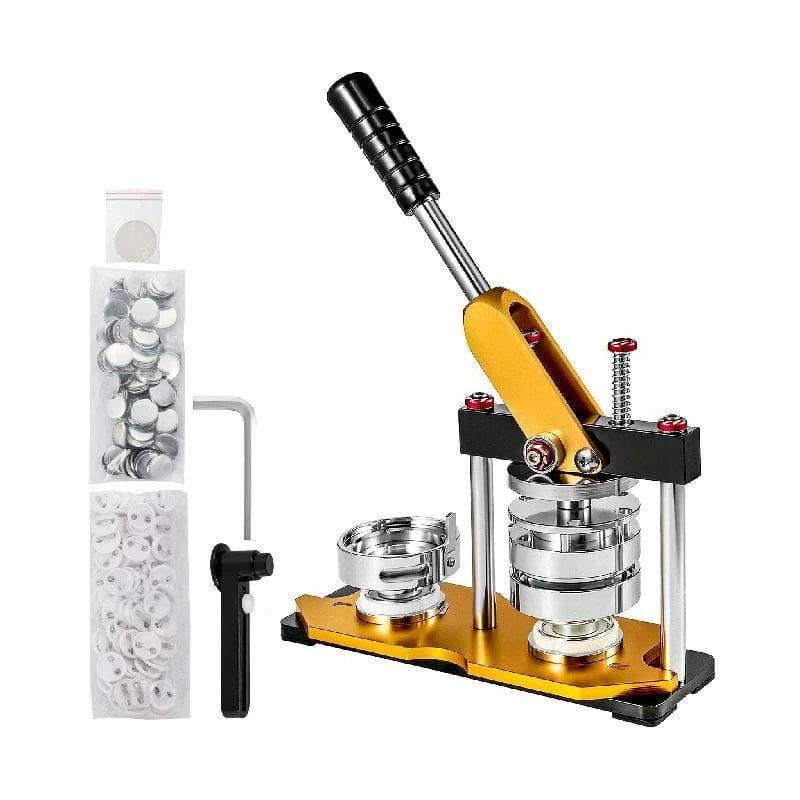 75mm manuell knappmärkesmaskin med 100st Knappar, långt ergonomiskt ...