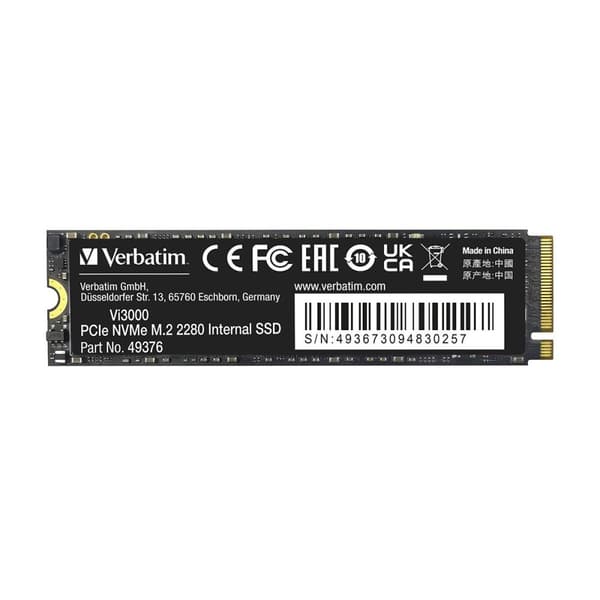 Verbatim Vi3000 2TB M.2 2280 PCIe Gen3 NVME SSD (3300/3000 MB/s) | CDON