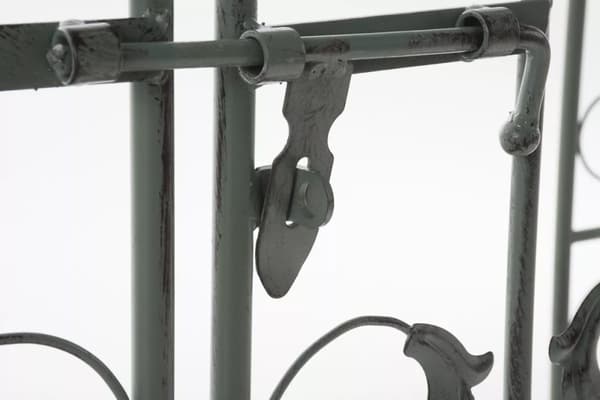 Sina Rose Arch with Gate - Antique Green Metal Garden Trellis for ...