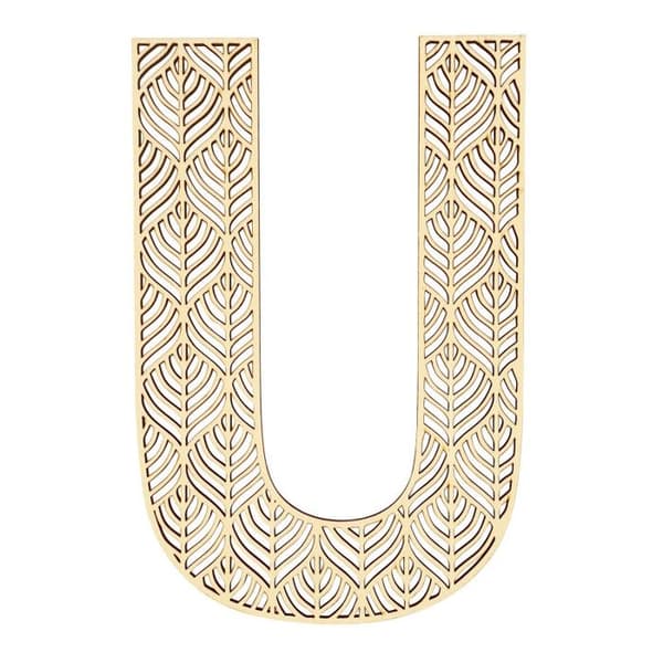 Väggdekoration - MÉGACRÉA - Bokstav U i trä - Gigantiskt alfabet 24 cm ...