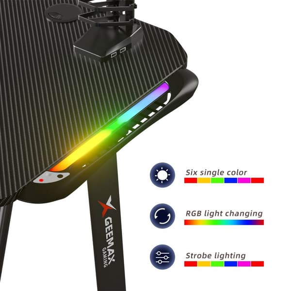 Gaming Computer Skrivebord PC Bord RGB Light Controller Stand Muse Pad ...