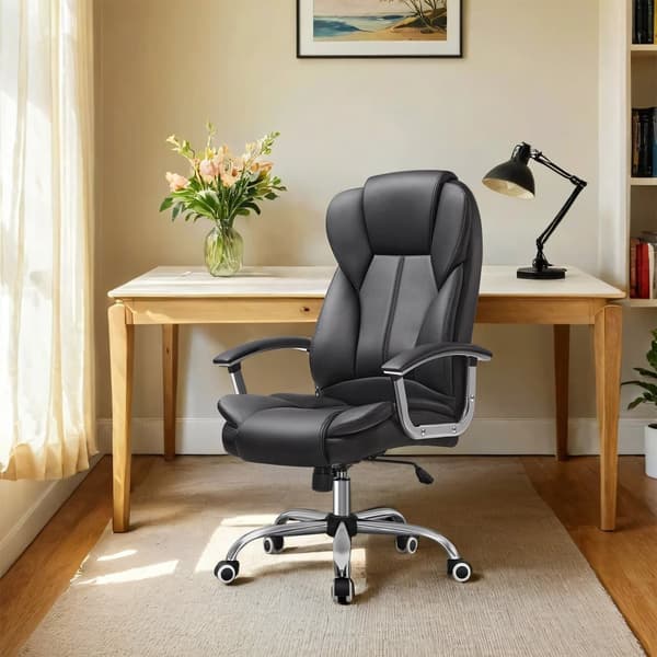 Executive Office Chair – PU – Black – High Back, Large Seat, Tilt ...