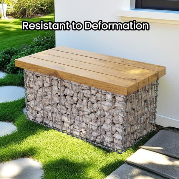 Metal Gabion Cage Basket – Silver – Set of 4 – 5 x 10 cm Mesh for ...