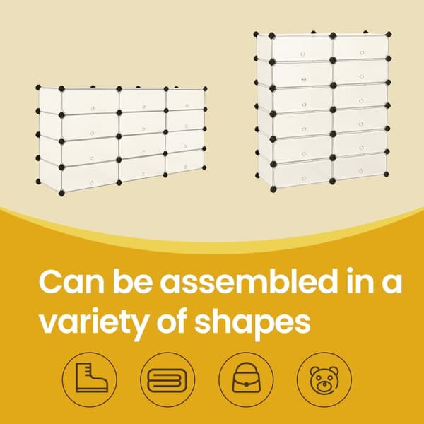 Modular Storage Unit – Metal Wire – Black – 12-Cube Design with ...