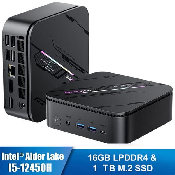 Mini PC Blackview MP100 Pro Intel®Alder Lake I5-12450H 4,4 GHz Max 16 ...