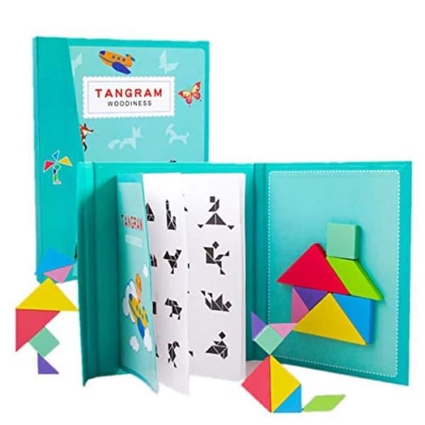FXQTZ Pusselbokspel Magnetic Travel Tangram Riddles | CDON