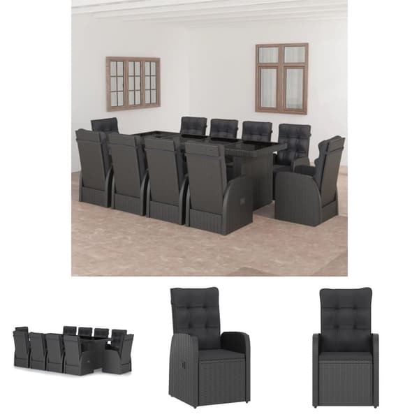 The Living Store Matgrupp för trädgården med dynor 11 delar ...