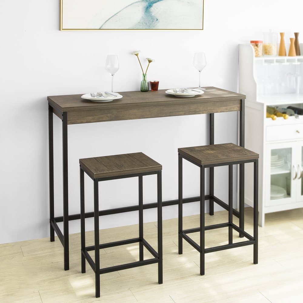 SoBuy Barbord med 2 stole Spisebord Køkkenbord Barbord Loungebord Bord ...