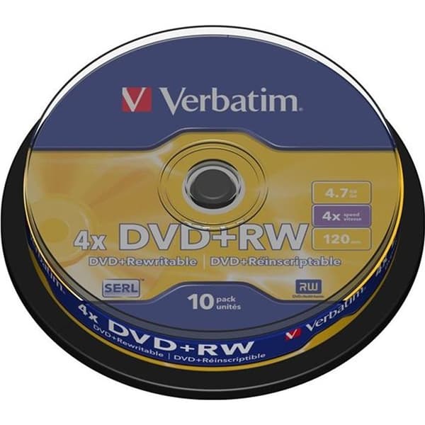 DVD+RW - VERBATIM - Spindel 10 - 4,7 GB - 120 minuter - Maximal ...