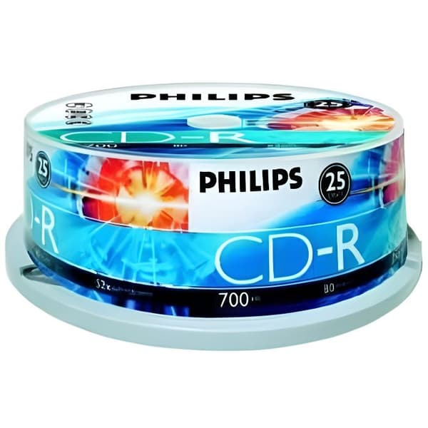 PHILIPS CD-R 700 MB 52x i Cakebox med 25 st - Kapacitet 700 MB - Längd ...