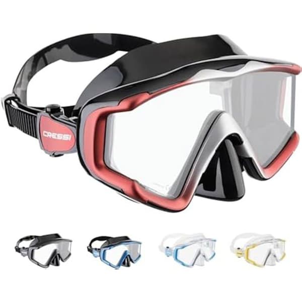 Dykar mask - CRESSI - Liberty - 3 glas - Hypoallergenisk silikon ...