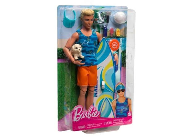 Barbie Mattel Ken Beach Surfer dukke (blond) HPT50 | CDON