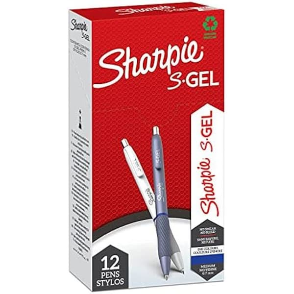 Sharpie S-Gel Gel Pens - Ice Blue och Pearl White Barrel - Blått bläck - Medium Point (0,7 mm ...