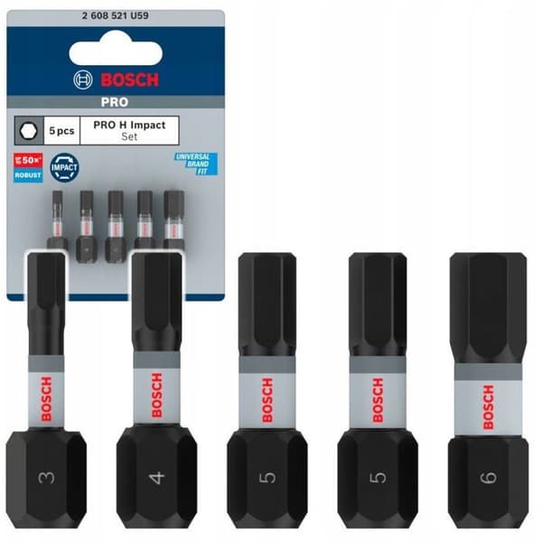 Skruvbits - BOSCH - PRO H Impact Bits Set - 1 styck - Såld styckvis | CDON