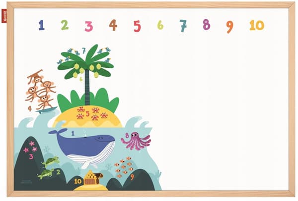 Kuivapyyhittävä magneettitaulu lapsille, opettavainen, 90 x 60 cm ...