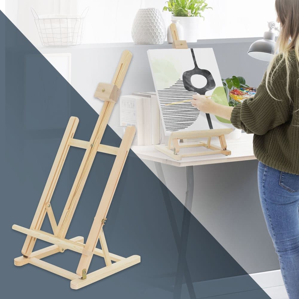 ECD Germany Hopfällbar Tavelstaffli med H-ram; justerbar Sittstaffli av ...