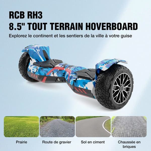 RCB RH3 Hoverboard 8.5" All-Terrain Hummer, Dubbel kraftfull motor ...