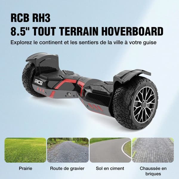 RCB RH3 Hoverboard 8.5" Terräng Hummer, Dubbel Kraftfull Motor, Helt ...
