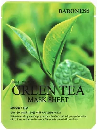 BARONESS Green Tea Mask Sheet, 21 g - Sheet mask med grönt teextrakt | CDON