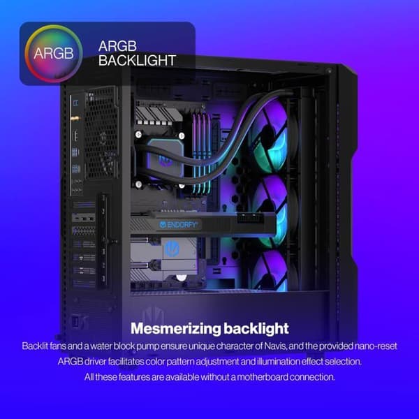AIO-CPU kylning - ENDORFY - Navis F360 - 360 mm - ARGB - Hög prestanda ...