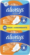 ALWAYS Ultra Normal+ Duo bind med vinger 2x10 stk. | CDON
