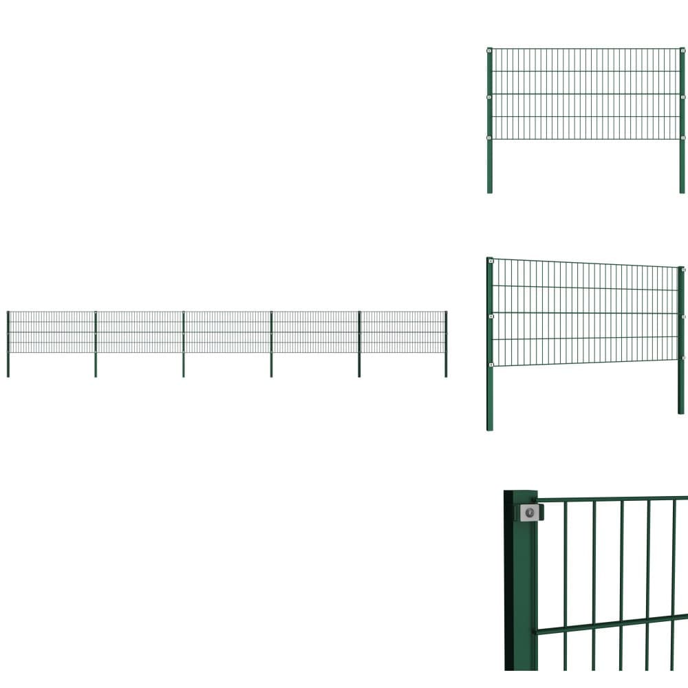 Havehegn - Living hegnspanel med stolper 8,5 x 0,8 m jern grøn | CDON