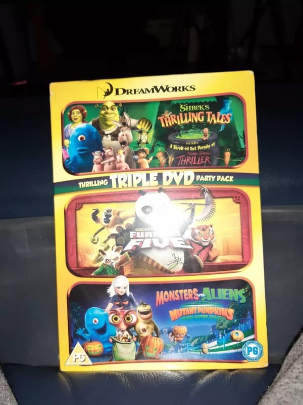 Dreamworks Triple DVD Party Pack Shrek/Kung Fu Panda/Monsters V Aliens ...
