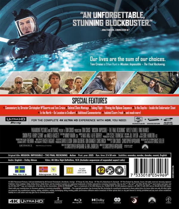 Mission: Impossible 7 / Final Reckoning - Del 2 (4K UHD + Blu-ray) | CDON