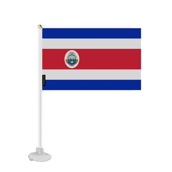 Flagga - Costa Rica - Mini Flagga med Sugpropp - 20 x 30 cm - Polyester ...