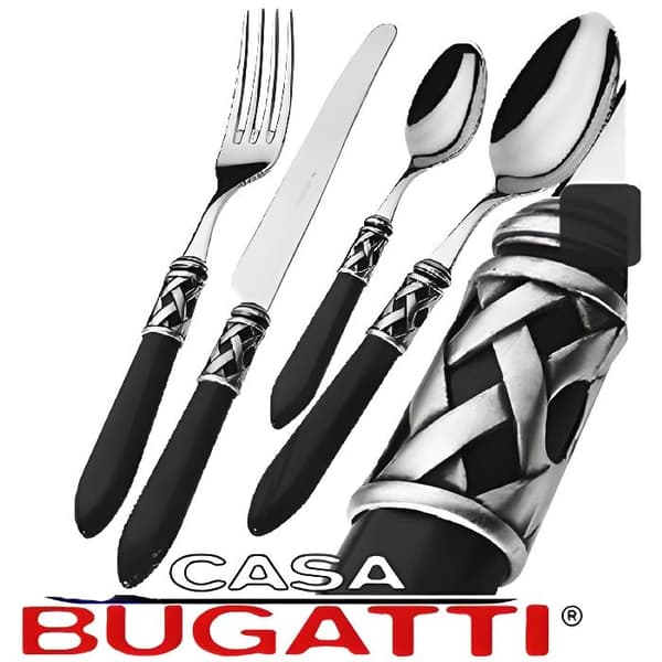Bestickset - BUGATTI - Aladdin Black - Solid 18/10 stål - 24 delar | CDON