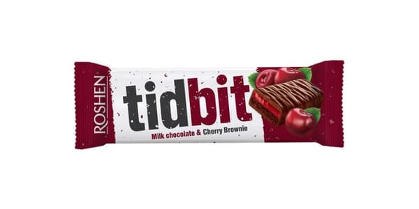 Roshen Tidbit Bar med kirsebær brownie fyld 50 g | CDON