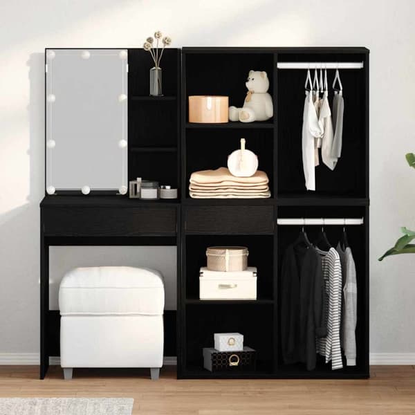 LED Makeup Bord i Sort Eg - Praktisk Design med Spejl | Størrelse ...