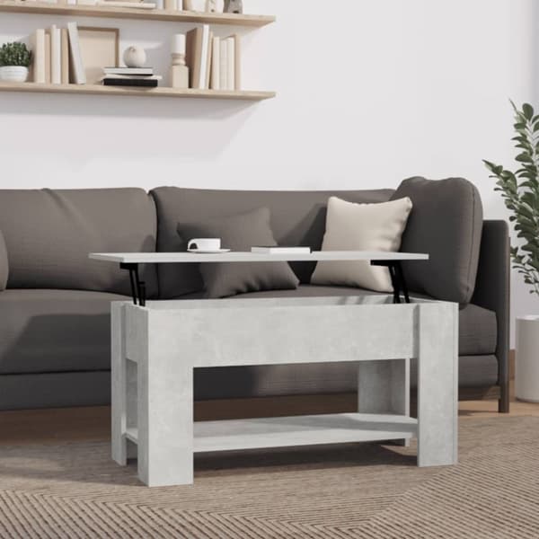 Sofabord med løftetop og opbevaring - Modern Design | Farve: Betongrå ...