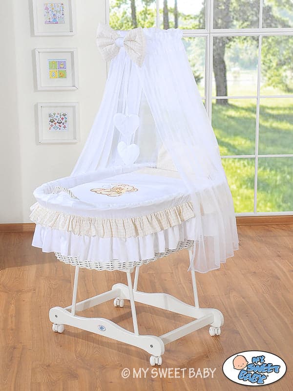 Wicker Cradle with Bow - Handmade Baby Cradle - Största liggande ...