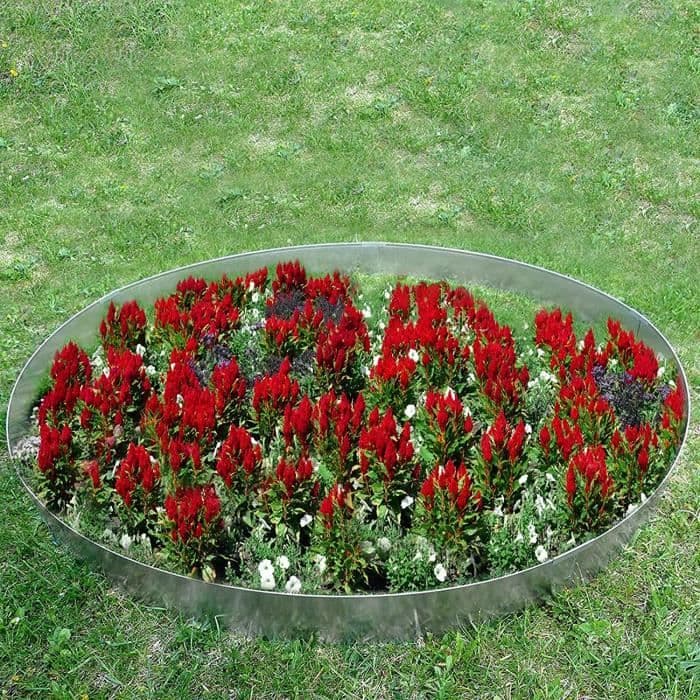 NAIZY 50 m metall gräsmattekant - galvaniserad klippkant 100 x 15 cm ...