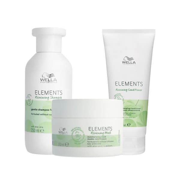 Wella New Elements Shampoo + Renew 250ml Conditioner 200ml + Mask 150ml ...