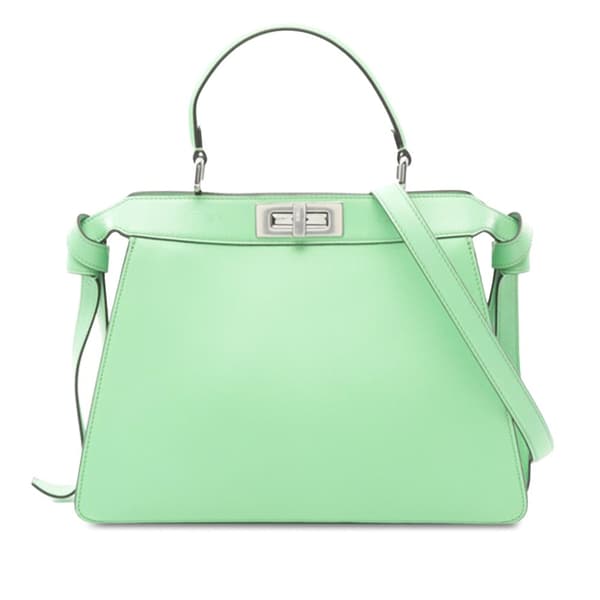 Pre-owned Fendi Medium Leather Peekaboo ISeeU Satchel Green | B: Bra skick | CDON