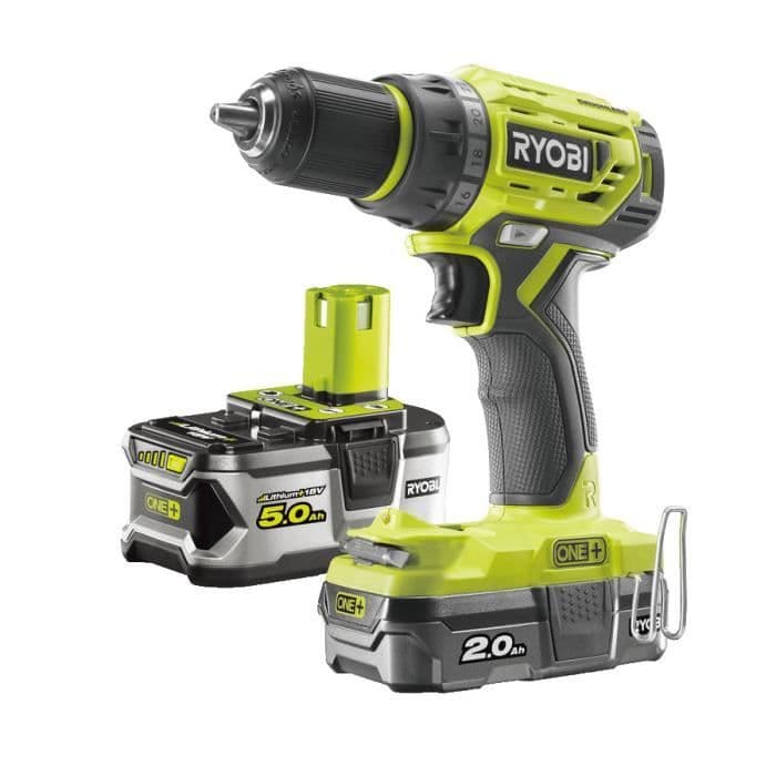 Ryobi - One+ 18V Li-Ion 2,0 / 5,0 Ah 13mm 2-växlad borrmaskin med ...