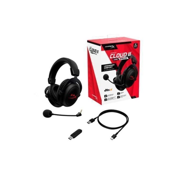 Trådlös headset - HyperX - Cloud II Core - 80 timmars batteritid - DTS ...